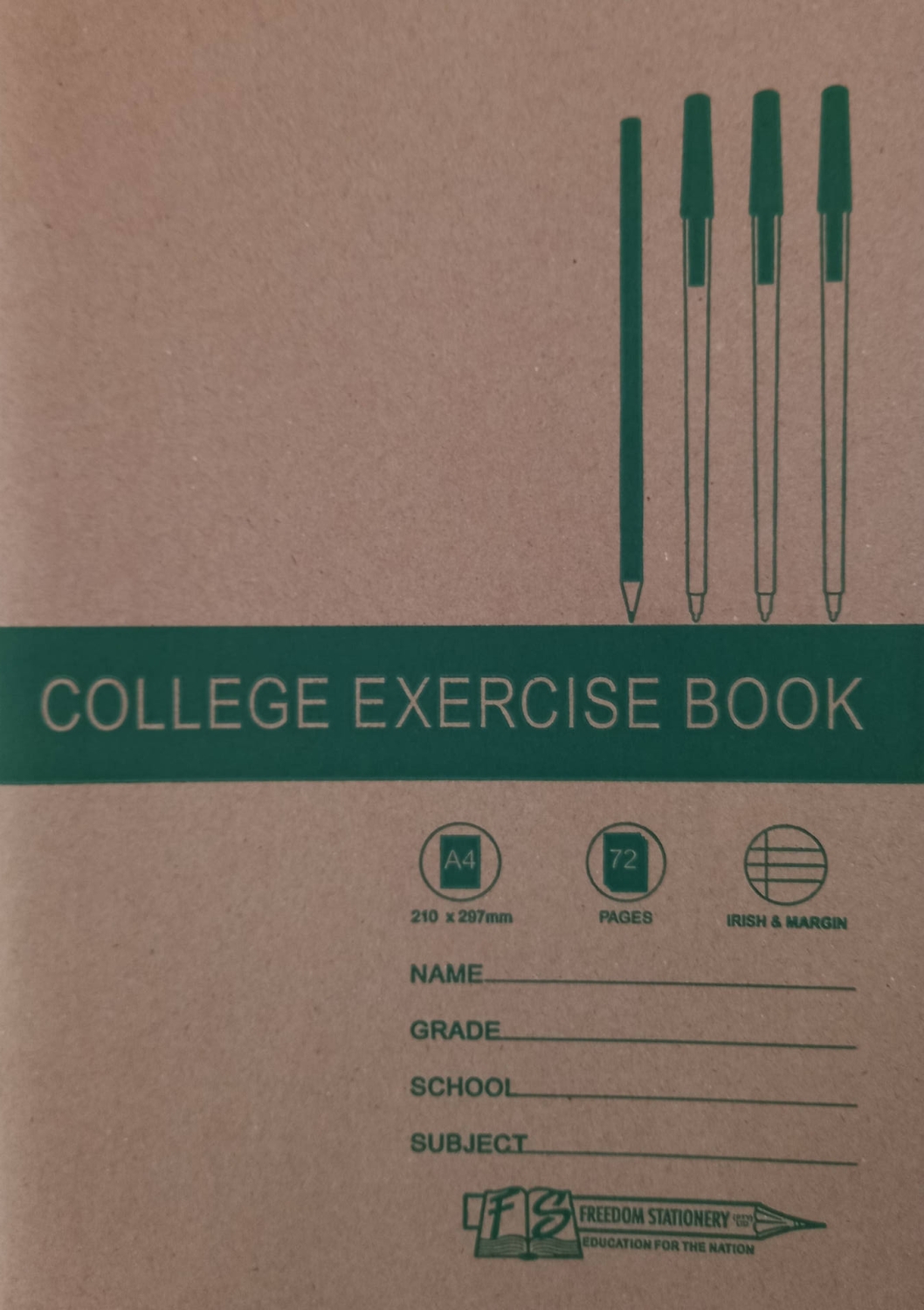 Exercise Book A4 72 Page Irish 10008 B54980 - Caxton Books