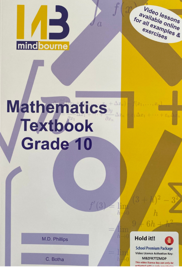 Mindbourne Maths G10 TB & Vid License (IEB&DBE) 9781928462125B - Caxton ...
